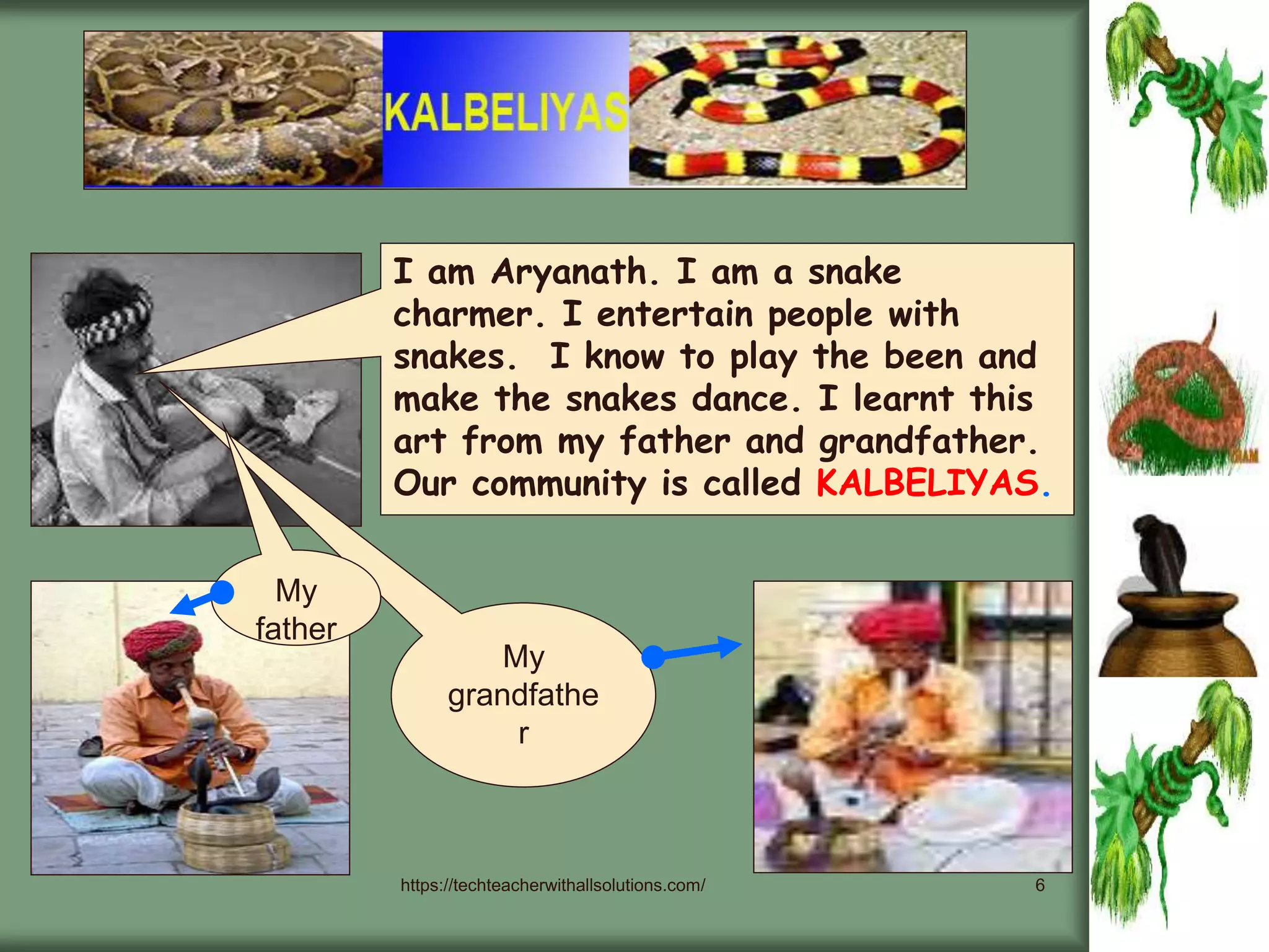 EVS Class 5 Chapter 2 A snake charmer’s story | PPT