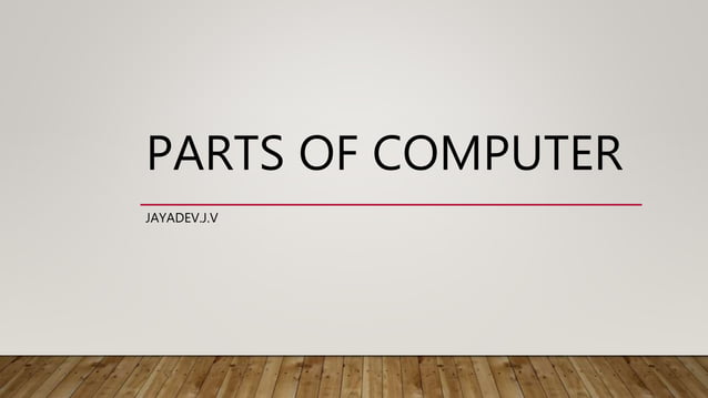 Parts of Computer Primary Class | PPT