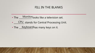 Parts of Computer Primary Class | PPTX