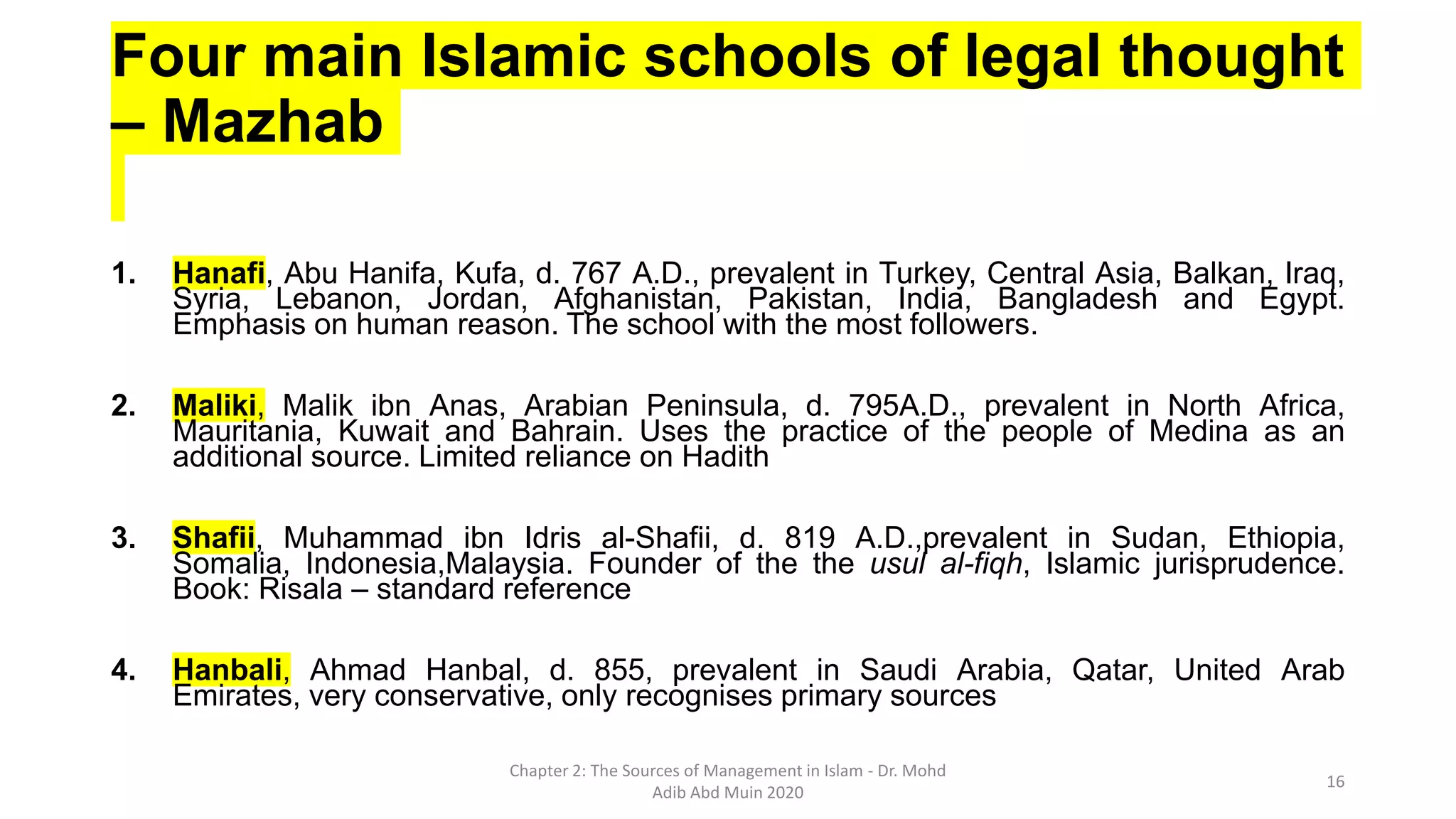 Chapter 2: The Sources of Management in Islamic Perspective | PPTX