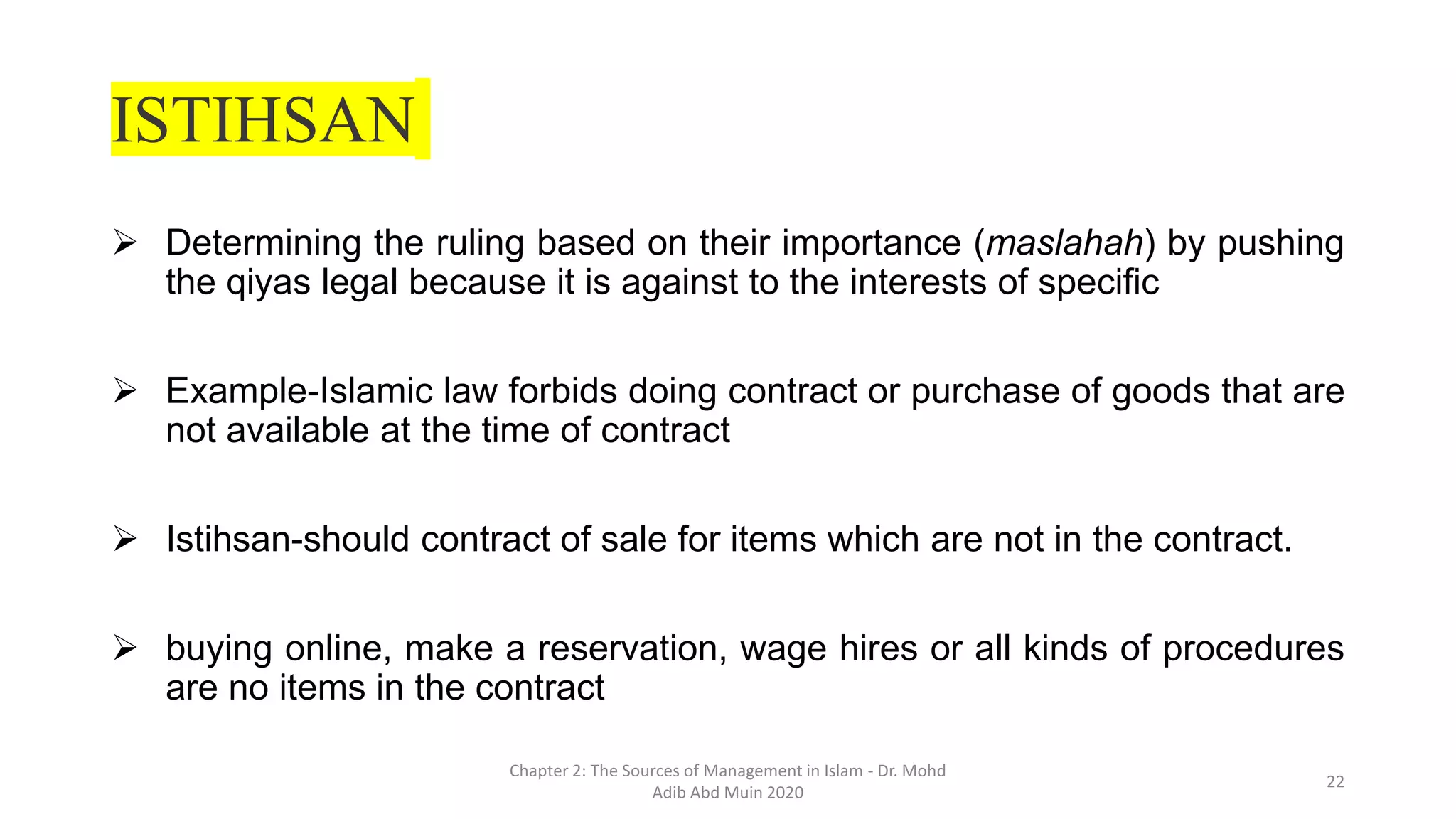 Chapter 2: The Sources of Management in Islamic Perspective | PPTX