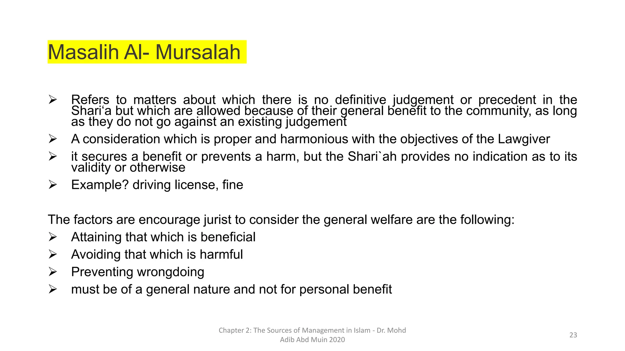 Chapter 2: The Sources of Management in Islamic Perspective | PPTX