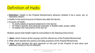 Chapter 2: The Sources of Management in Islamic Perspective | PPTX