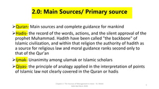 Chapter 2: The Sources of Management in Islamic Perspective | PPTX