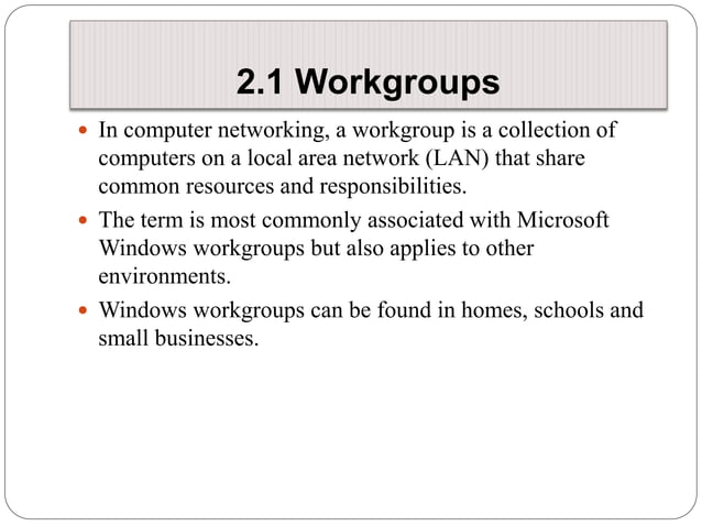 Windows Network concepts | PPTX | Operating Systems | Computer Software and Applications