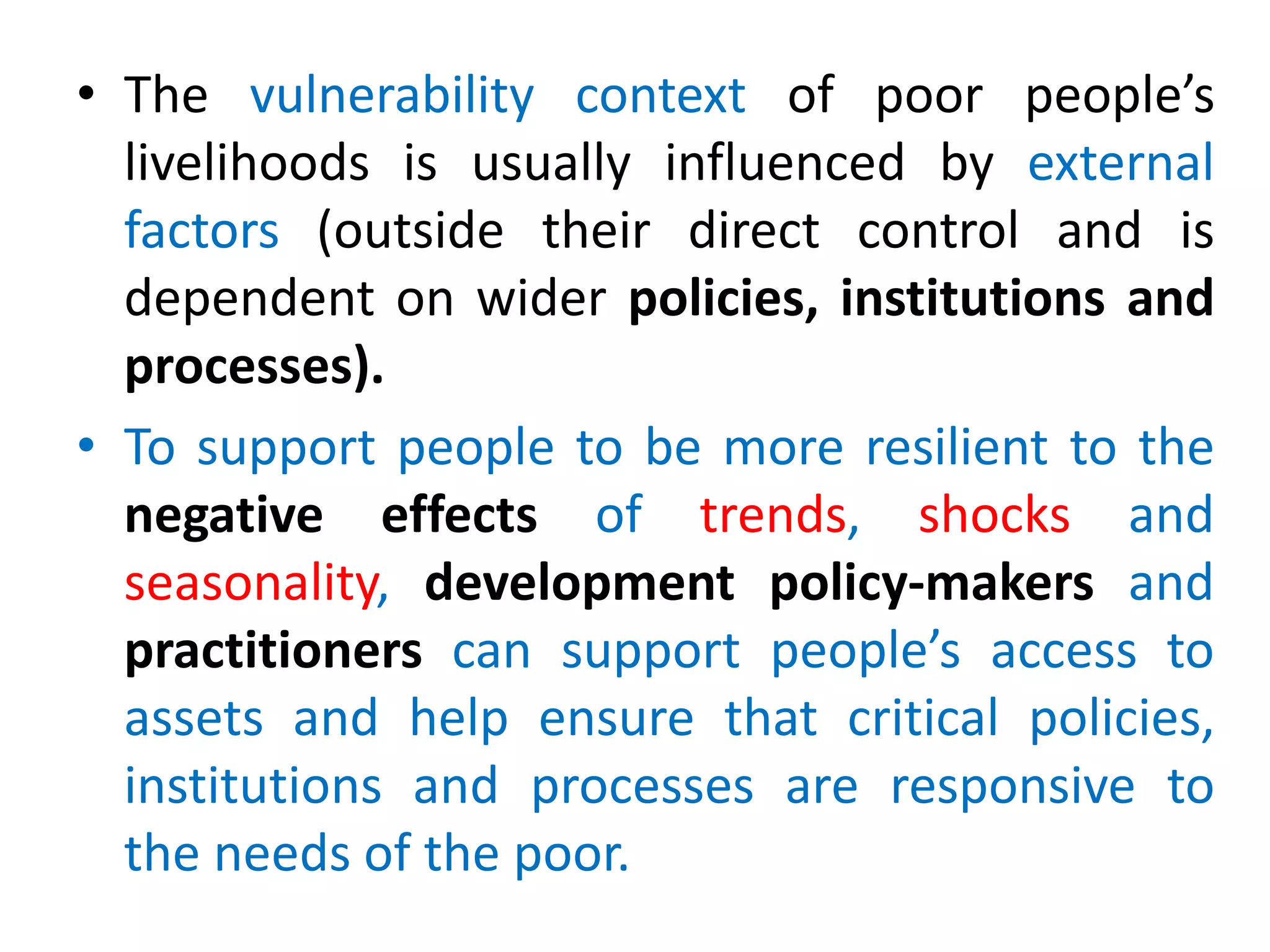 Sustainable Livelihood Framework | PPTX