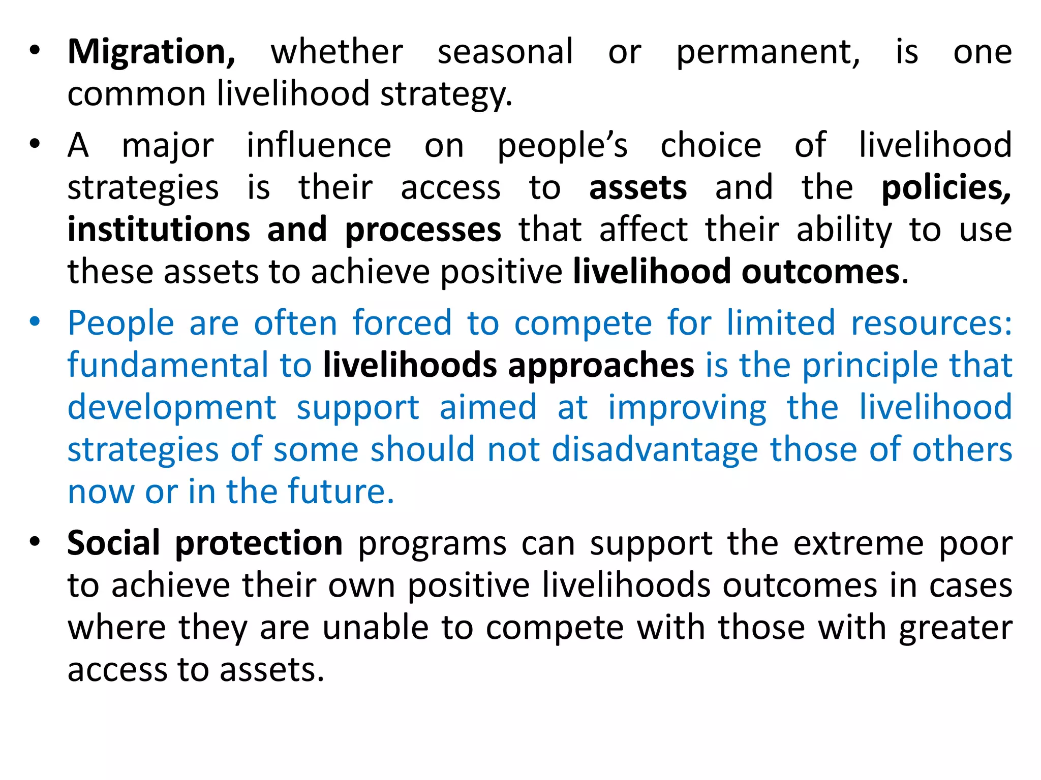 Sustainable Livelihood Framework Pptx Government Support And