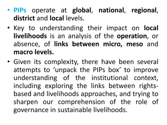 Sustainable Livelihood Framework | PPTX | Government Support and ...