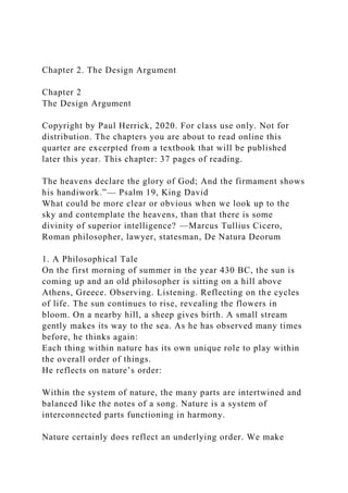 Chapter 2. The Design ArgumentChapter 2The Design Argument .docx ...