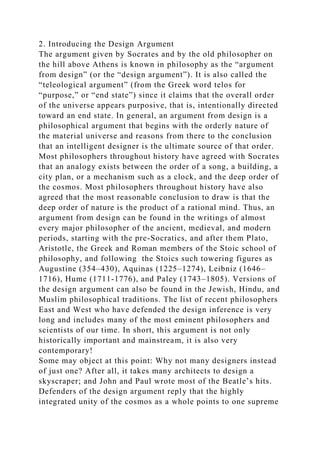 Chapter 2. The Design ArgumentChapter 2The Design Argument .docx ...