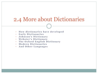 chapter 2. Words, Dictionaries and the mental lexicon (Morphology (Linguistics) | PPTX