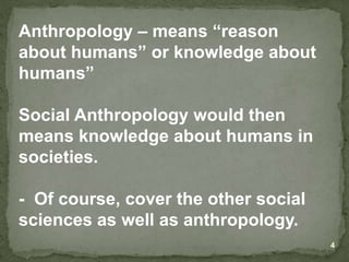 UCSP - Concept of Anthropology and Culture | PPT