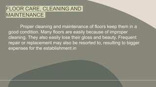 CHAPTER 2 - Public area Maintenance.pptx | Bath and Shower | Personal Care