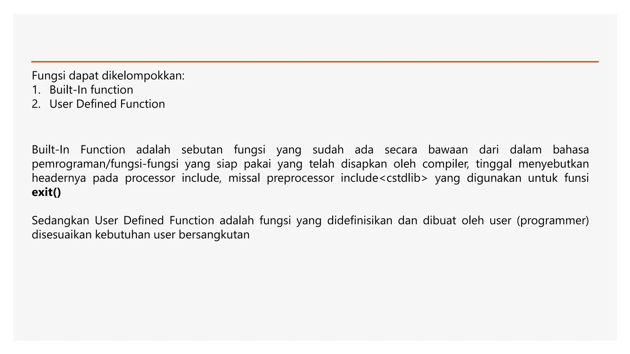 MAteri:Penggunaan fungsi pada pemrograman c++ | PPT