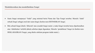 MAteri:Penggunaan fungsi pada pemrograman c++ | PPT