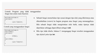 MAteri:Penggunaan fungsi pada pemrograman c++ | PPT