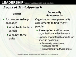 Trait Approach - Leadership theory and practice | PPT