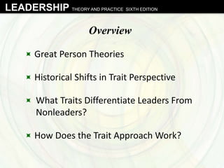 Trait Approach - Leadership theory and practice | PPT