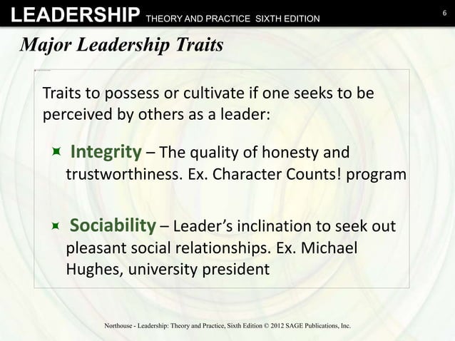 Trait Approach - Leadership theory and practice | PPT