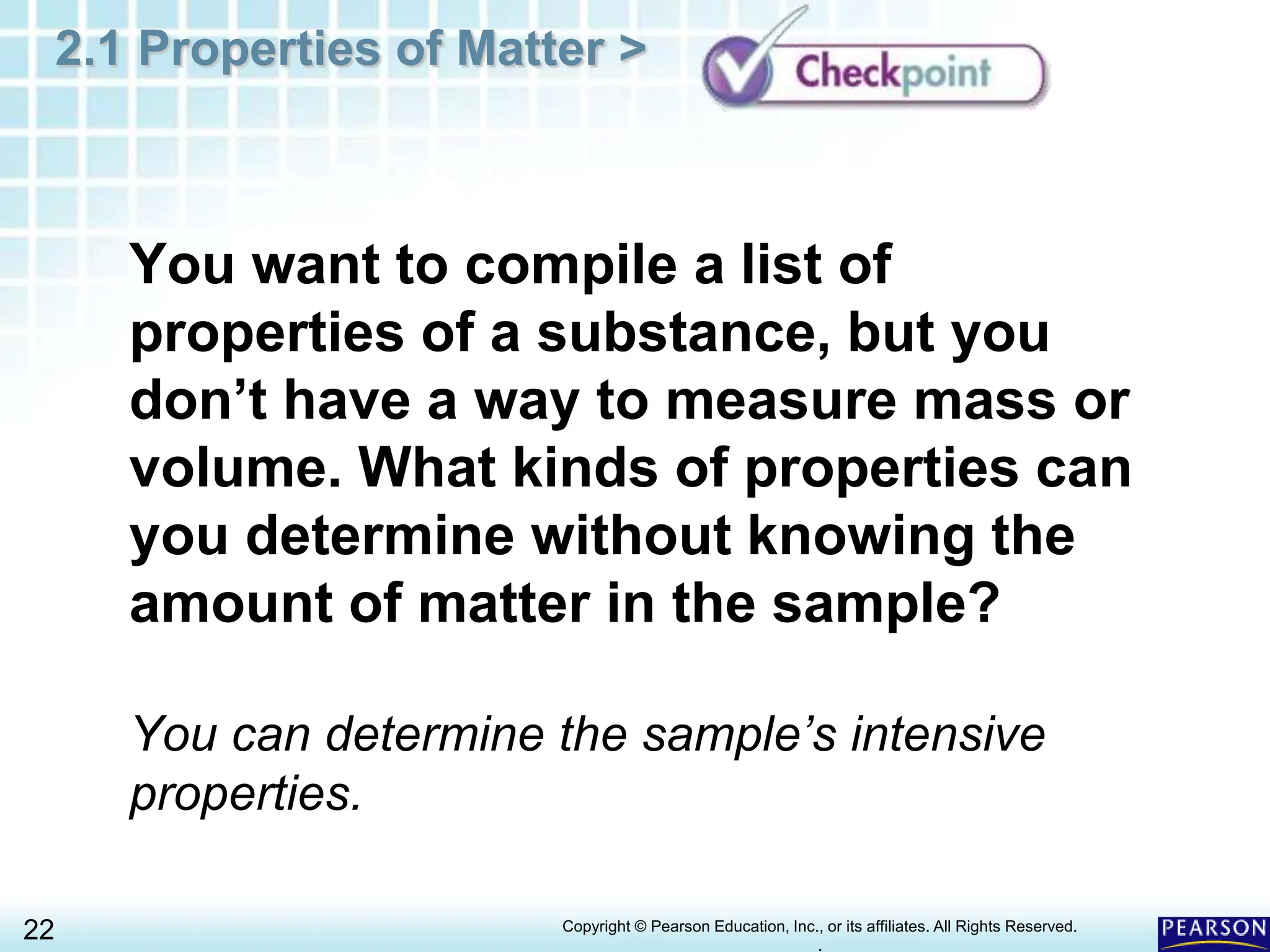 CHAPTER 2.1 POWER POINT Properties of Matter | PPT