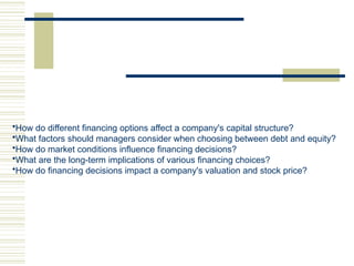 financing decision in financial management | PPTX | Stocks and Bonds ...