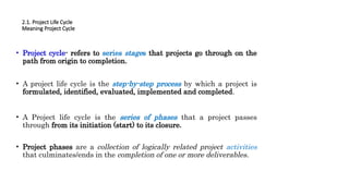 Chapter 2 - Project Life cycle for Project Management Students | PPTX