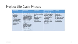 Chapter 2 - Project Life cycle for Project Management Students | PPTX