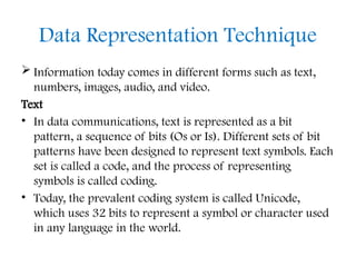 Data representation and transmission technique | PPT