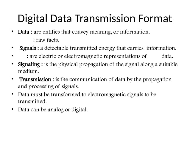 Data representation and transmission technique | PPT