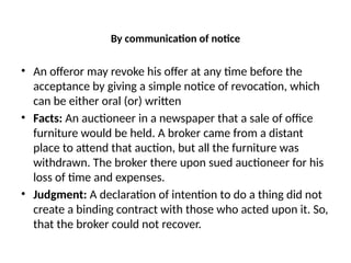 Chapter 2. Revocation or lapses of offer | PPT