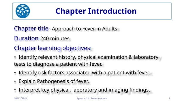 Chapter 2. Approach to Fever in Adults Draft.pptx