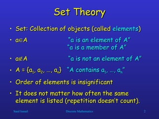 Chapter 2: The set theory in discrete mathematics.ppt