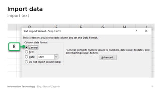 Information Technology - Excel Data Analysis | PPT