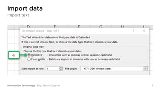 Information Technology - Excel Data Analysis | PPT