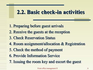 Chapter 2.Precedure for check in and out | PPT