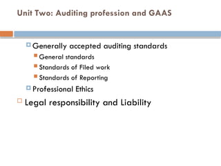 chapter two. Auditing professional and GAS | PPTX