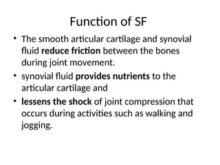 chapter 2 body fluid: synovial fluid analysis | PPTX