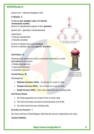 Class 9 Science Chapter 2 Notes : Cell The Building Block of Life | PDF