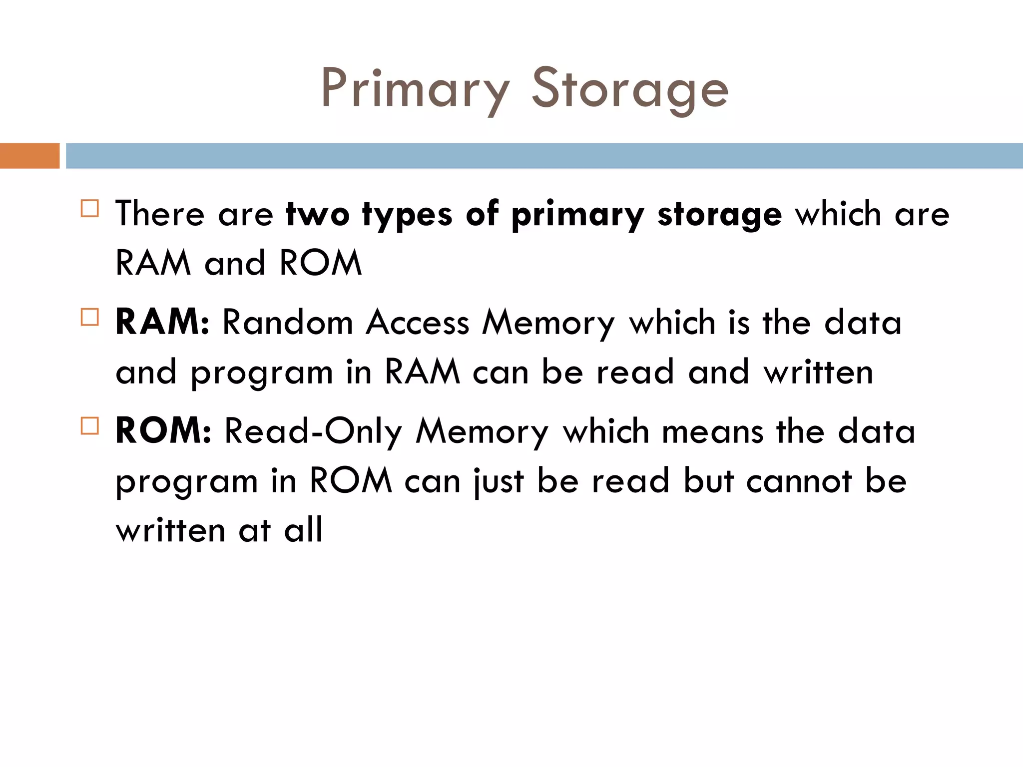 PRIMARY STORAGE | PPT