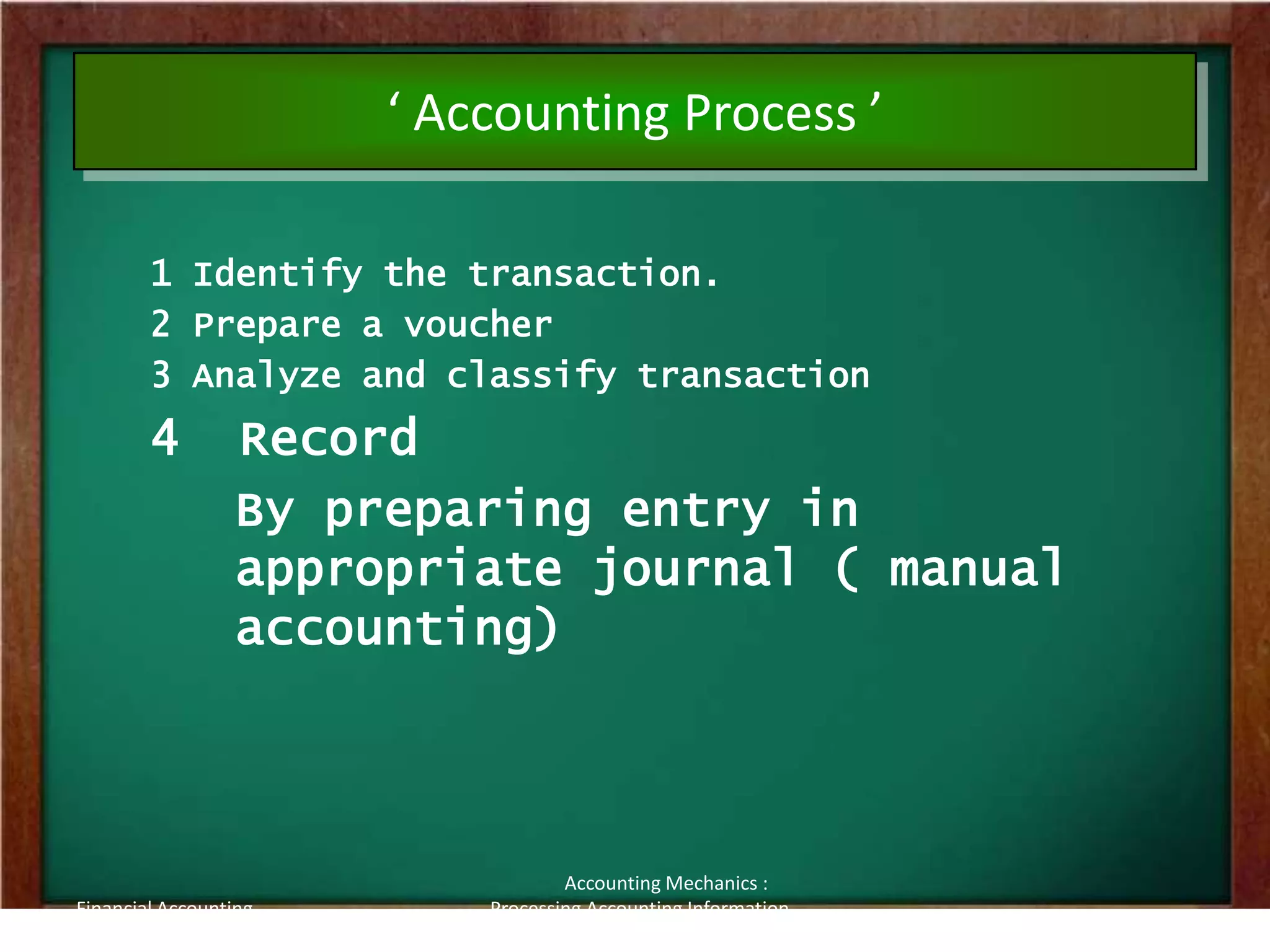 Basics of Accounting Mechanics-Processing Accounting Information | PPTX