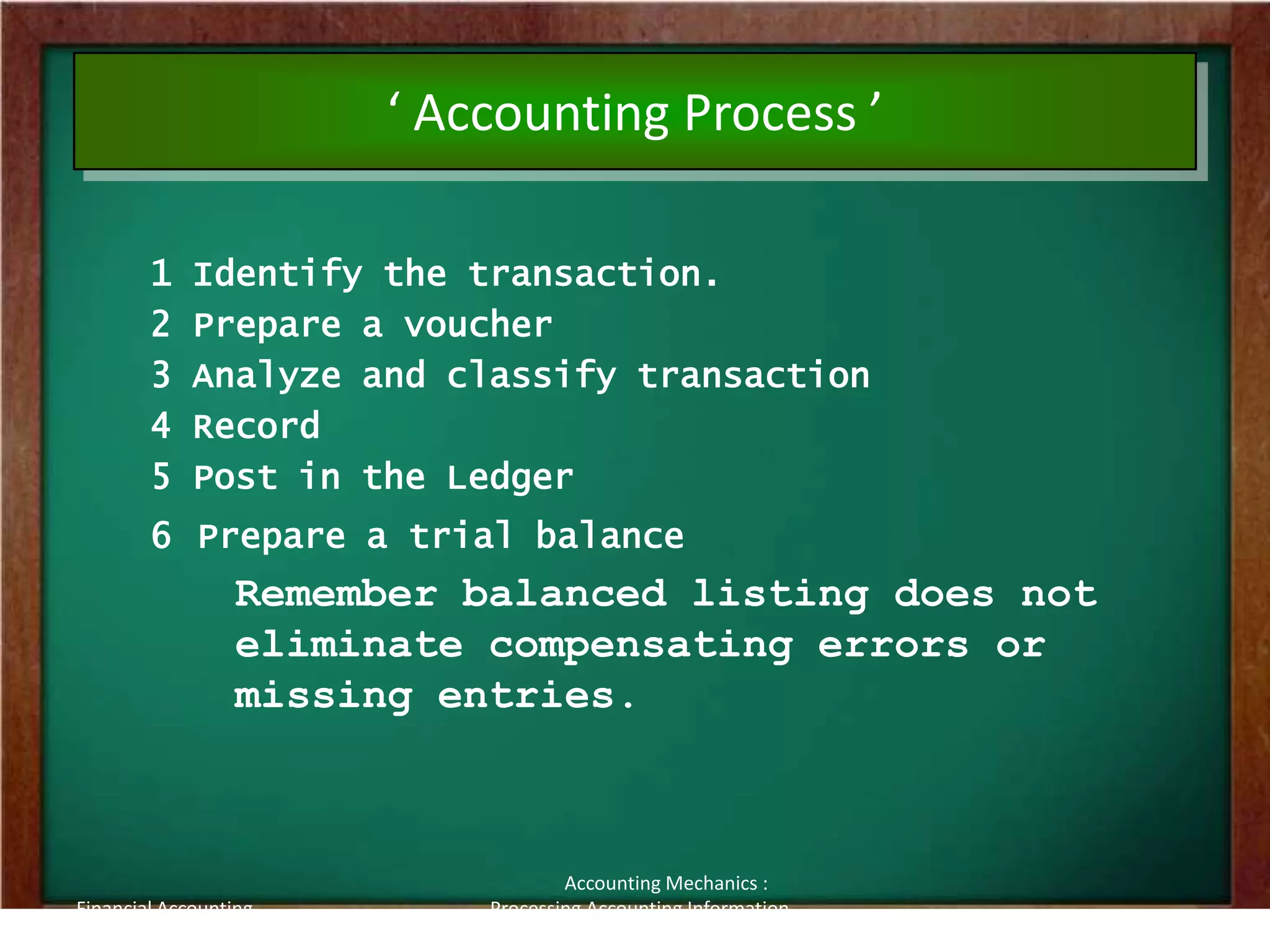Basics of Accounting Mechanics-Processing Accounting Information | PPTX