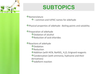 Chapter 2 aldehyde | PPT