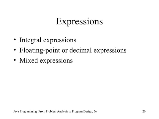 Chapter 2 - Basic Elements of Java | PPT