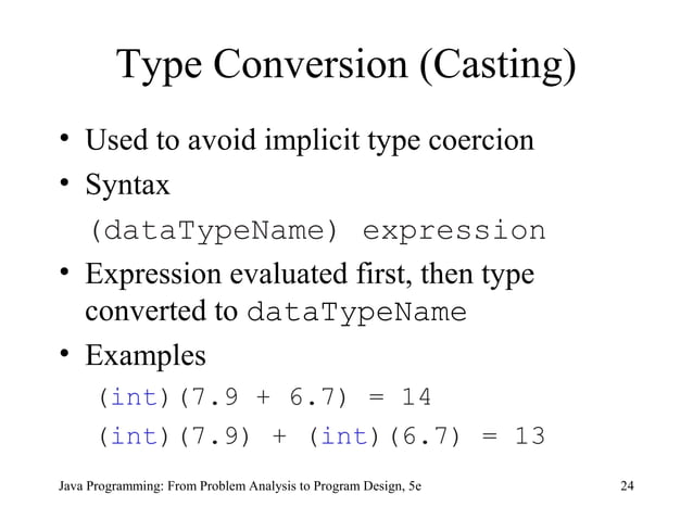 Chapter 2 - Basic Elements of Java | PPT