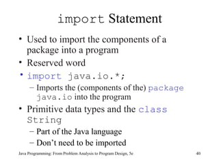 Chapter 2 - Basic Elements of Java | PPT