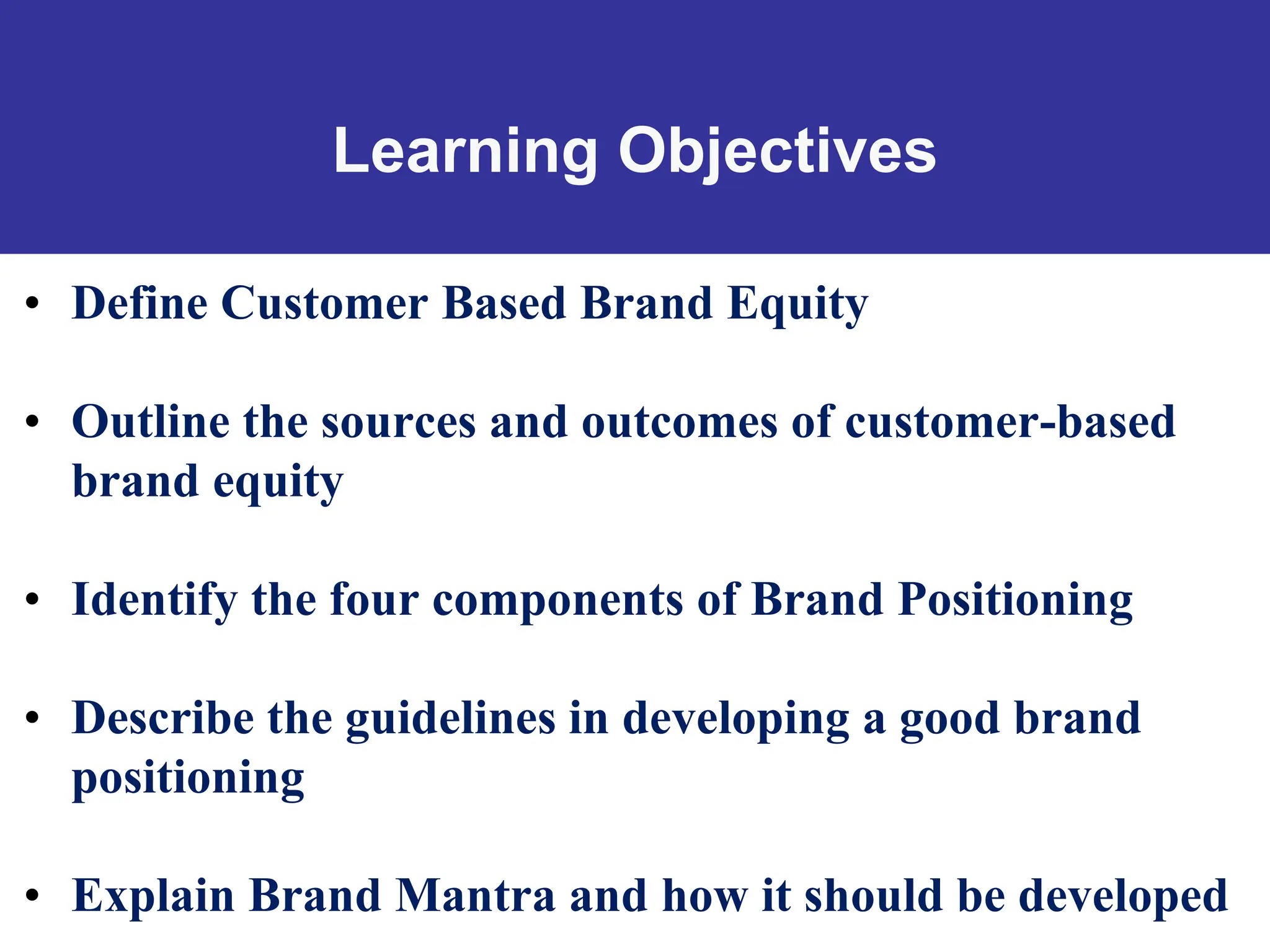 Customer based brand equity and brand positioning | PPT