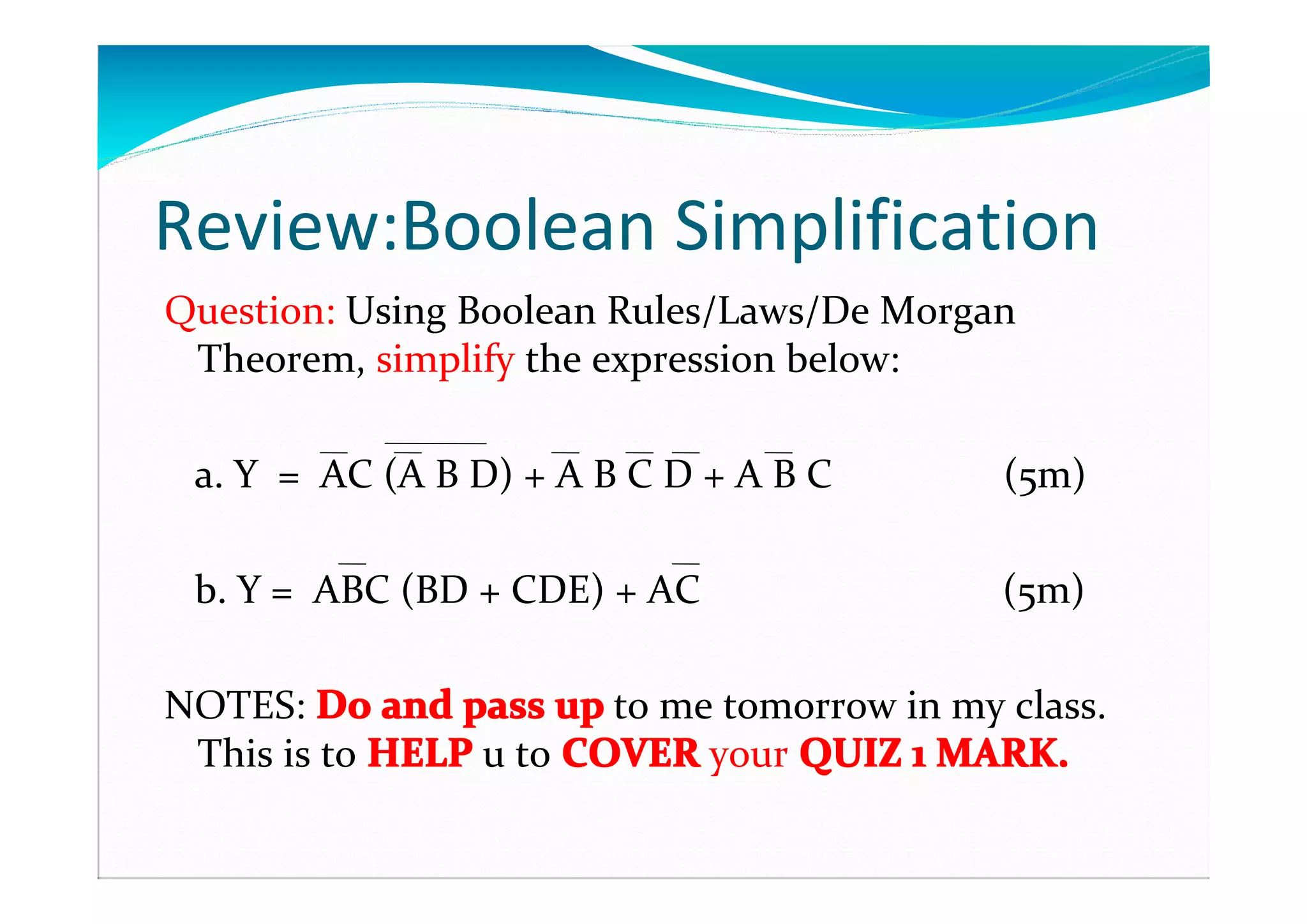 Chapter 2 boolean part c | PPT