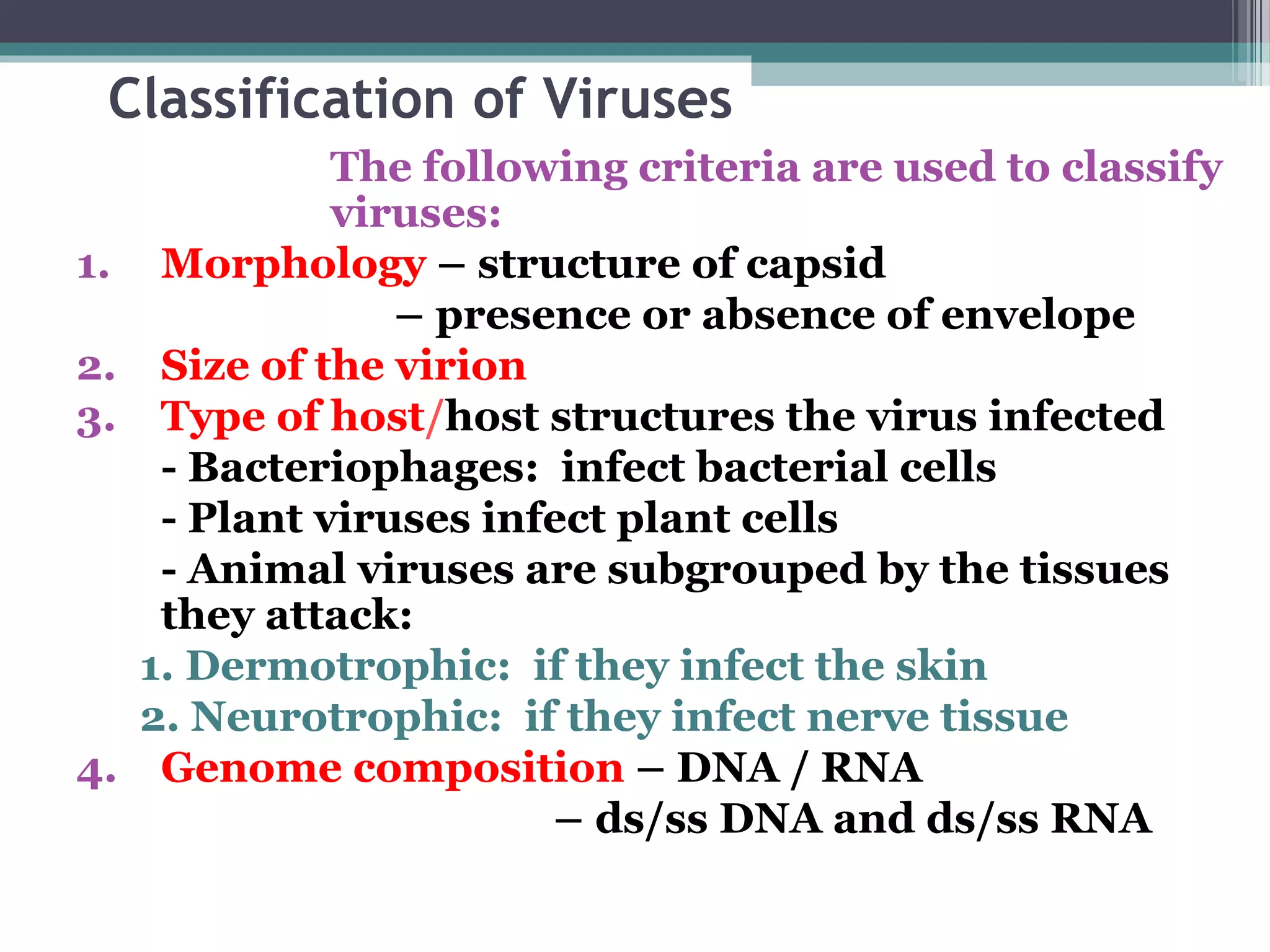 Chapter 2 classification of virus | PPT