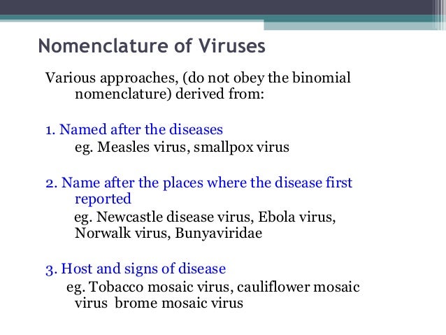 Chapter 2 classification of virus Chapter 2 classification of virus