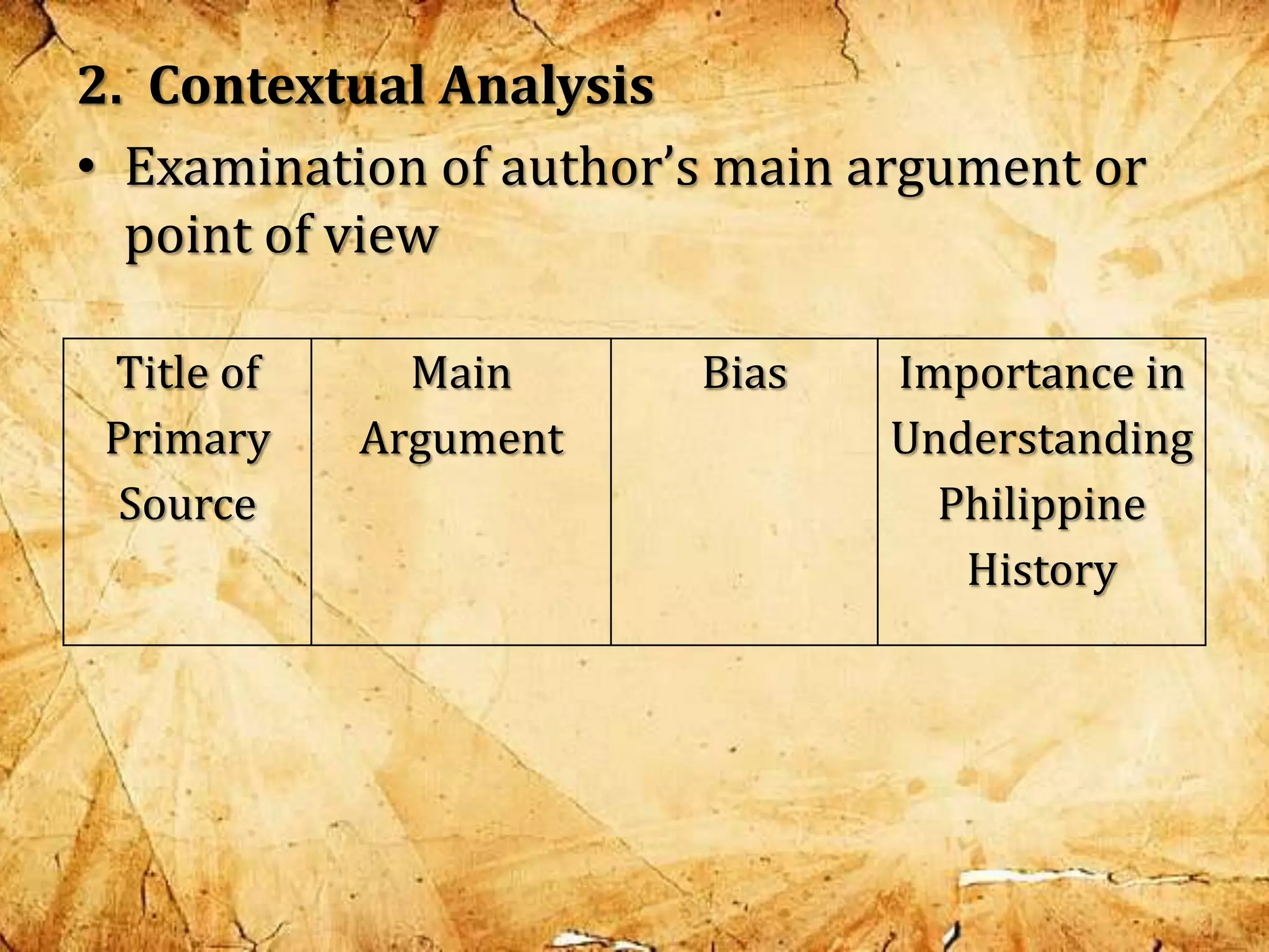 Readings in Philippine History Chapter 2: Content and Contextual ...
